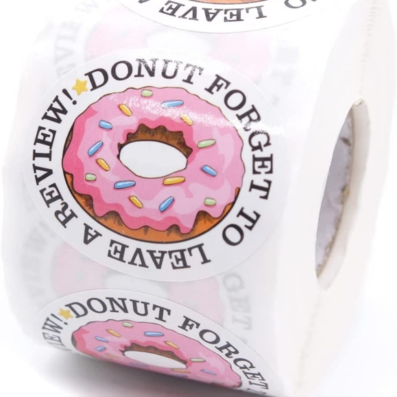 Office | 10 Count Donut Forget To Leave A Review Stickers | Poshmark